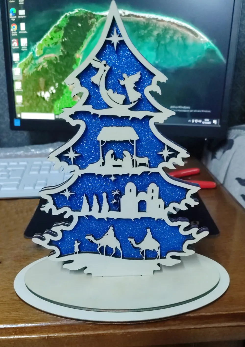 Christmas Tree with Nativity Scene Christmas Decoration - Free 3D Print ...