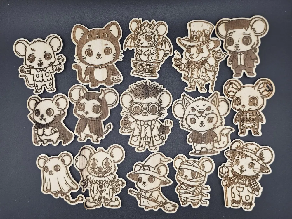 Adorable Halloween Mice - 15 Laser Cut Designs by Azrael MakerWorld ...