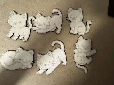 Cute cat in multiple poses - Free 3D Print Model - MakerWorld