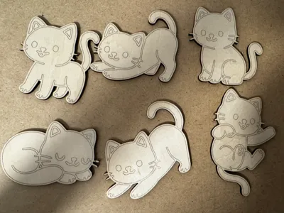 Cute cat in multiple poses - Free 3D Print Model - MakerWorld