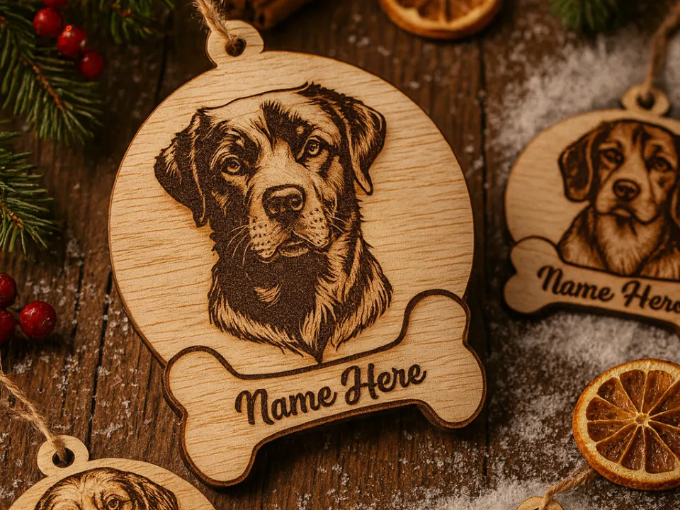 Personalized Christmas Dog Ornament 3 - Free 3D Print Model - MakerWorld