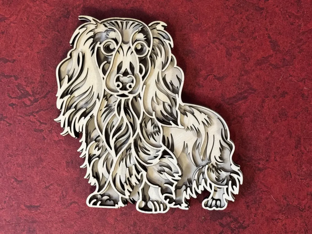 Long-haired Dachshund Dog Multi-layer - Free 3D Print Model - MakerWorld