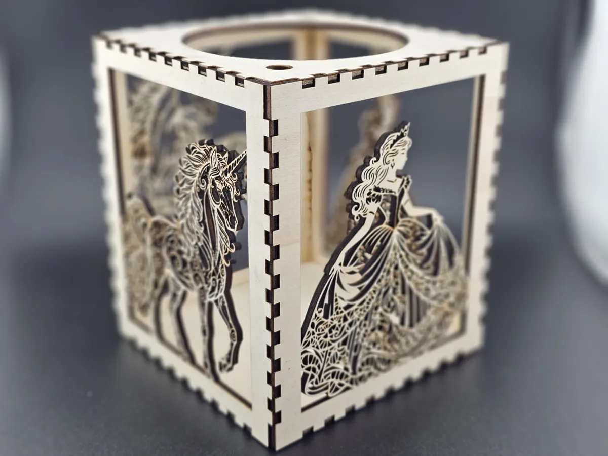 3Dプリント 魔法のプリンセスとユニコーンのランタン（聖マルティン） - 無料3Dモデル -MakerWorld