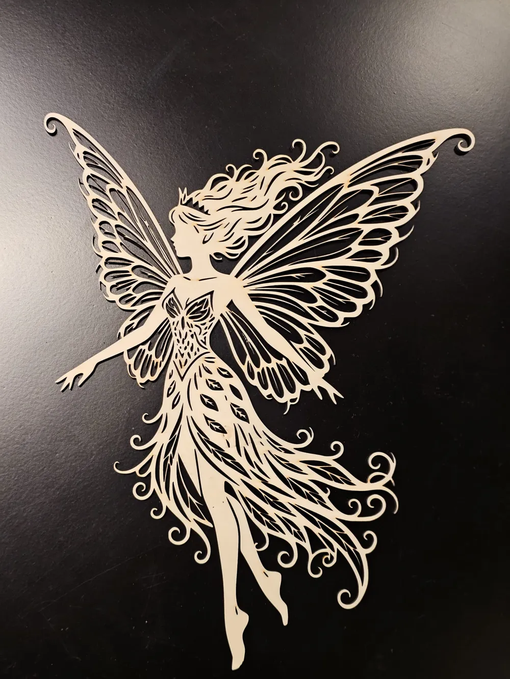 Intricate Fairy Silhouette Wall Art - Free 3D Print Model - MakerWorld