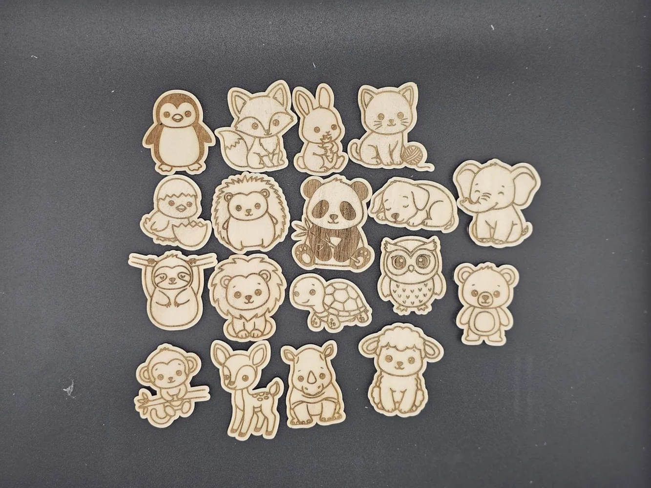 18 Cute Animals Laser Tokens by Azrael MakerWorld: Download Free 3D Models