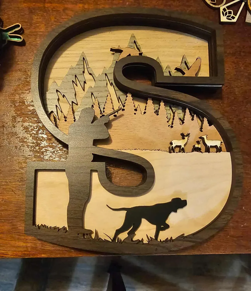 5 layer Hunting Letter S - Free 3D Print Model - MakerWorld