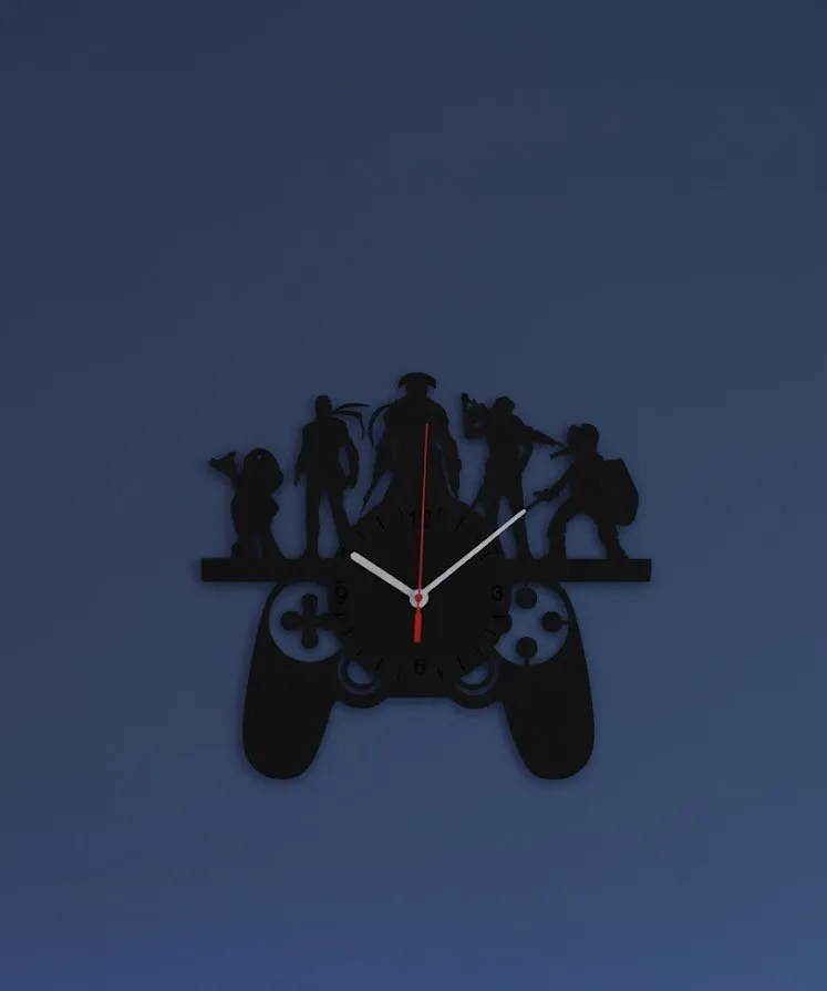 Laser Cut Gaming Icons clock - Free 3D Print Model - MakerWorld