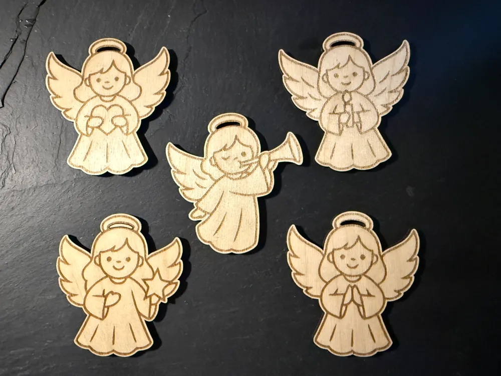 Adornos de ángeles de madera con diseño elegante por STL - Factory ...