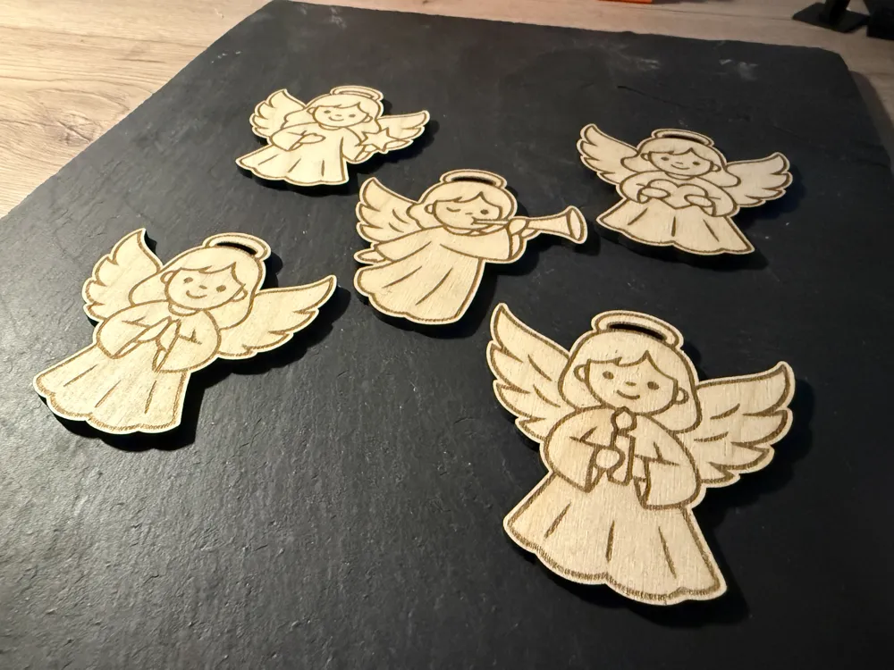 Adornos de ángeles de madera con diseño elegante por STL - Factory ...