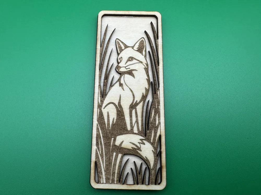 Marcador de Página de Raposa de Madeira com Design de Natureza por Folk ...