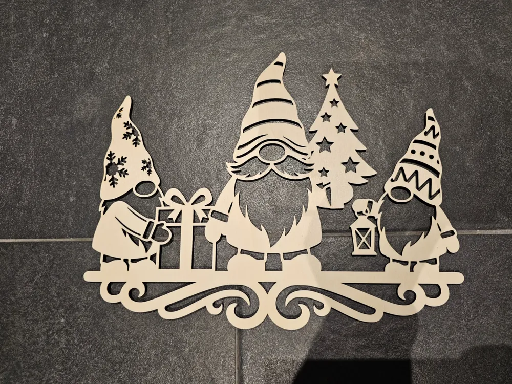 Whimsical Gnome Trio Laser Cut Window Silhouette - Free 3D Print Model ...