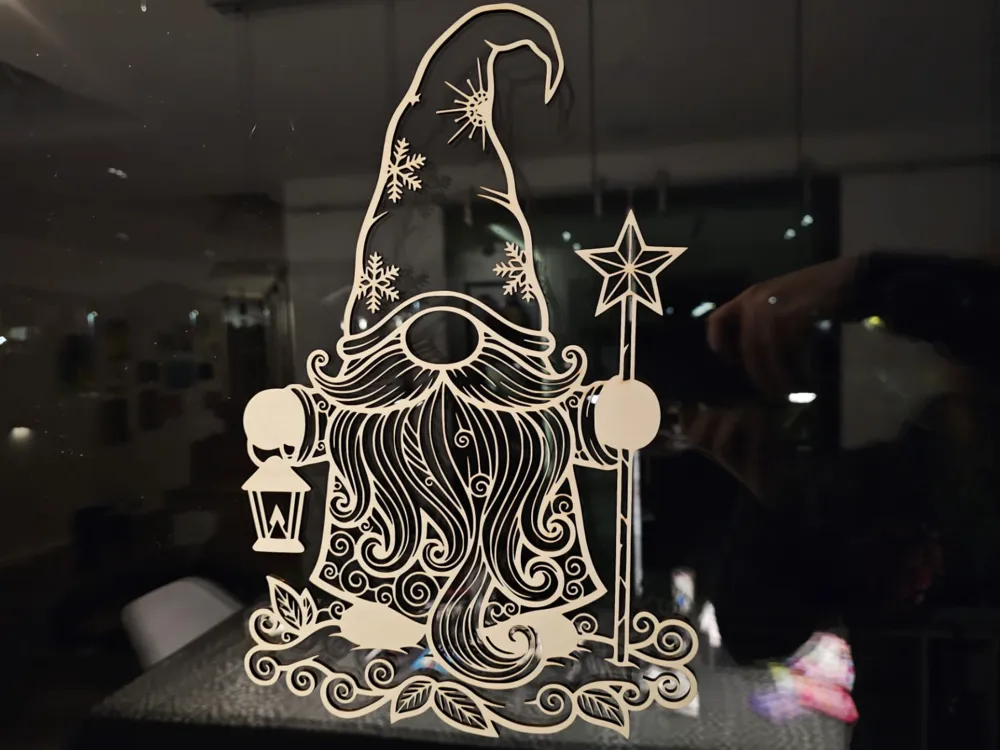 Intricate Nordic Gnome Window/Wall Art - Free 3D Print Model - MakerWorld