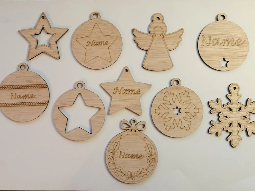 Personalized Laser Cut Wooden Christmas Ornaments by VG-Designs ...