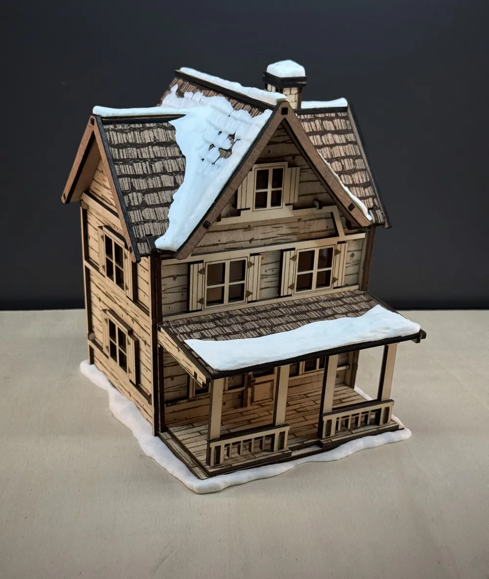 Winter Cottage LED Lamp by Structales - Roadrunner4d MakerWorld: Download Free 3D Models