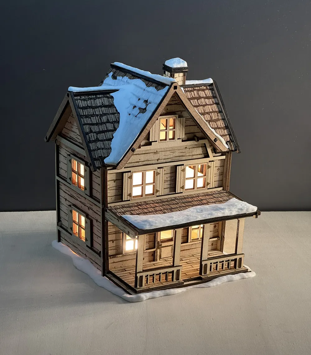 Winter Cottage LED Lamp by Structales - Roadrunner4d MakerWorld: Download Free 3D Models