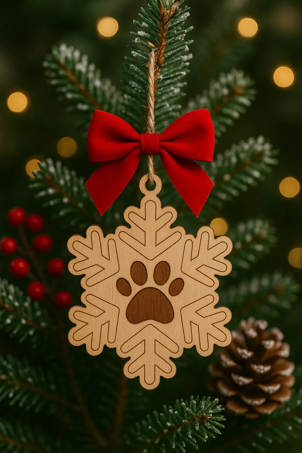 Dog Paw Snowflake Ornament by d.bang.199 MakerWorld: Download Free 3D ...
