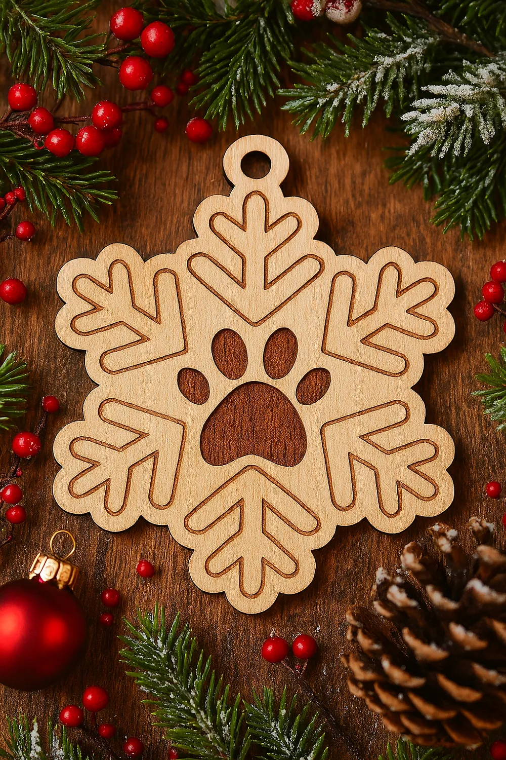 Dog Paw Snowflake Ornament by d.bang.199 MakerWorld: Download Free 3D ...