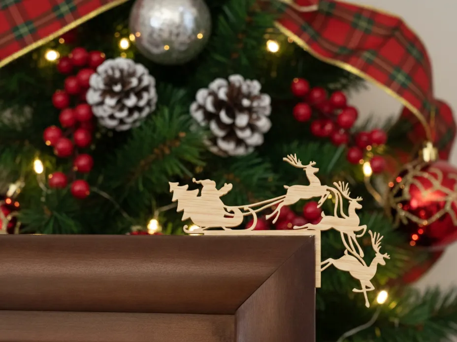 Angular Christmas Decoration Santa Claus Reindeer - Free 3D Print Model ...