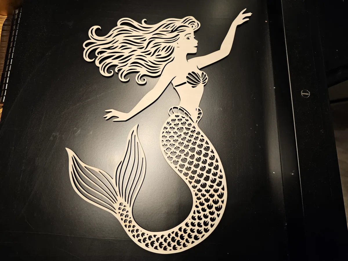 Intricate Mermaid Silhouette - Laser Cut Wall Art - Free 3D Print Model ...