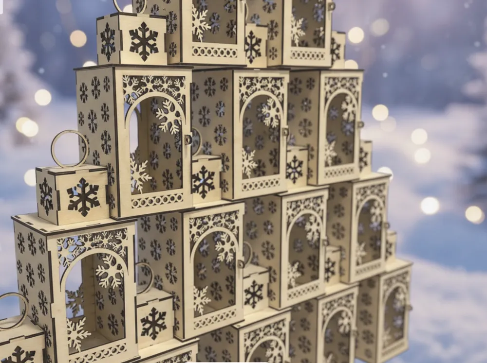 Christmas Wooden Lantern – Laser Cut Project by Luke MakerWorld ...