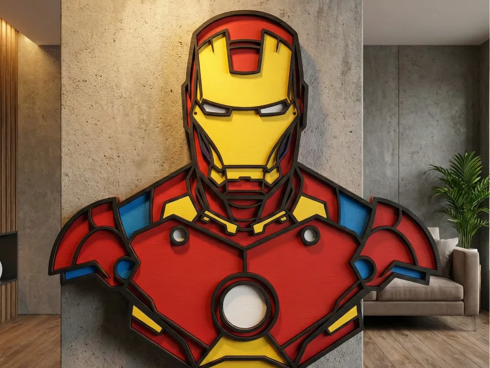 Iron man layered design, laser cutting design by Think MakerWorld ...