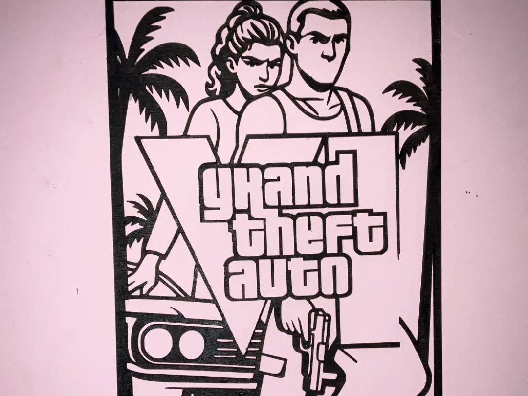 Gta 6 line art, grand theft auto wall art by Think MakerWorld: Download ...