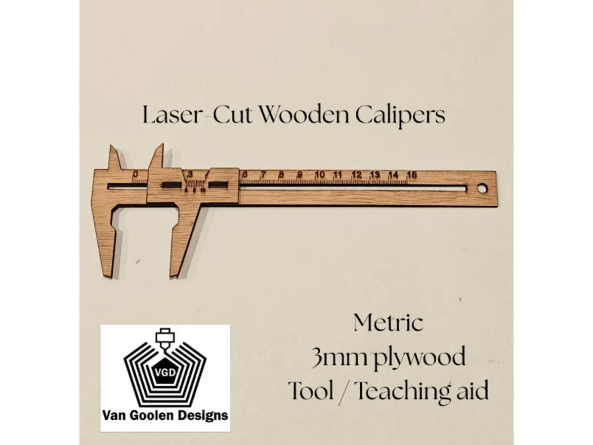 Laser-Cut Wooden Metric Calipers - Free 3D Print Model - MakerWorld