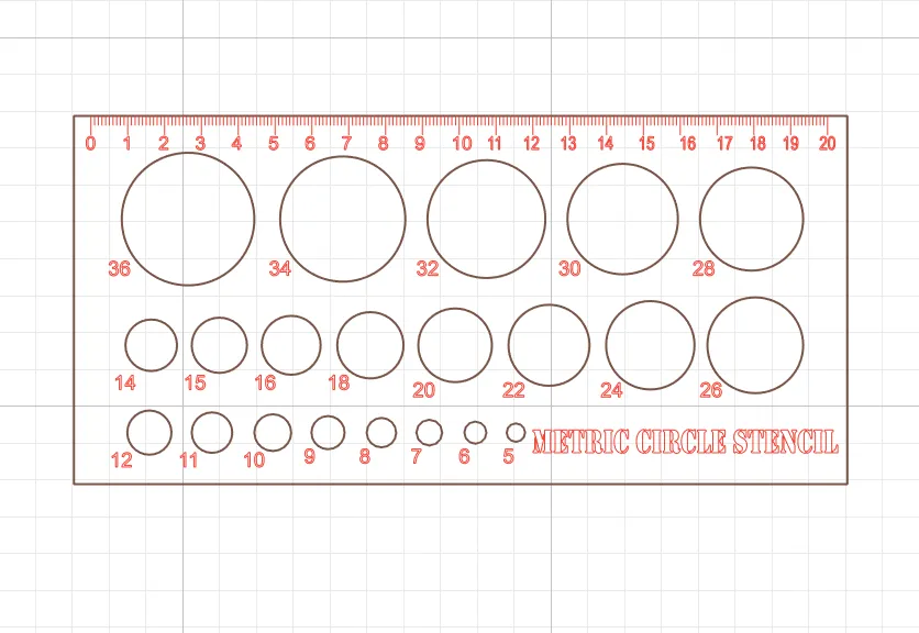 Metric Circle Stencil Template - Free 3D Print Model - MakerWorld