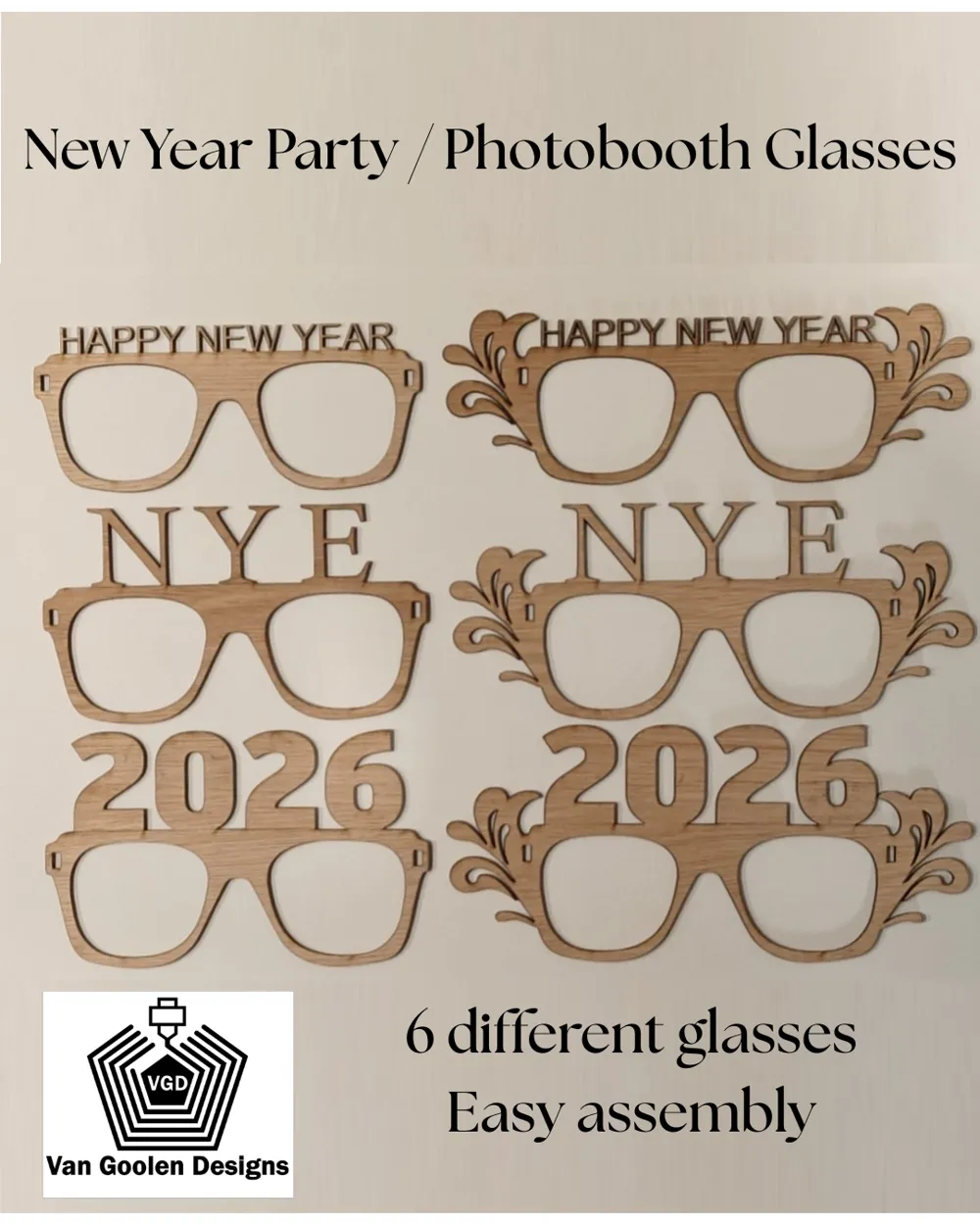 New Year Party / Photoboot Glasses by VG-Designs MakerWorld: Download ...