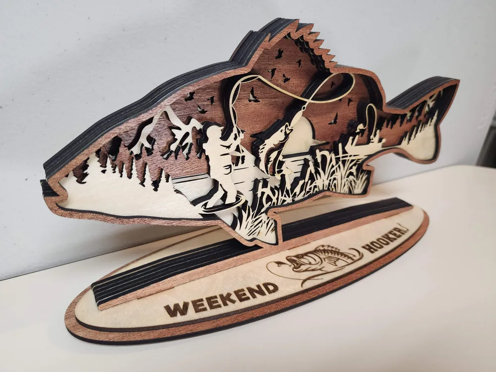 Fishing Scene Display - Free 3D Print Model - MakerWorld