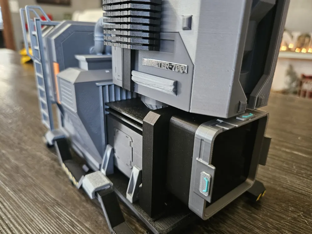 Satisfactory - Smelter + Ficsit Text - Free 3D Print Model - MakerWorld