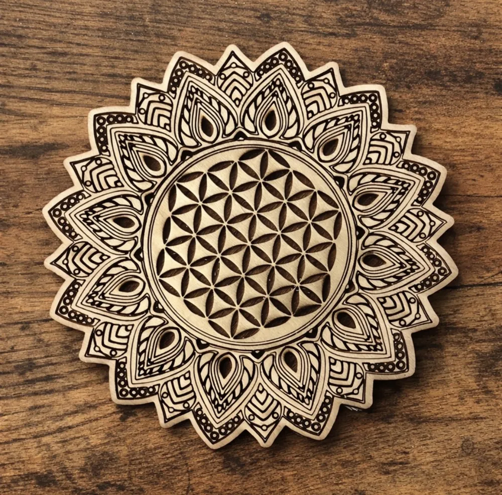 MANDALA laser engraving and cutting test - Free 3D Print Model - MakerWorld