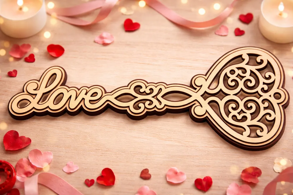 Valentine Love Key SVG - Free 3D Print Model - MakerWorld