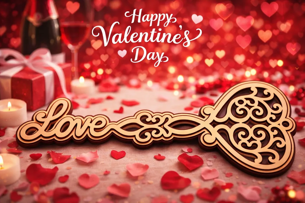 Valentine Love Key SVG - Free 3D Print Model - MakerWorld