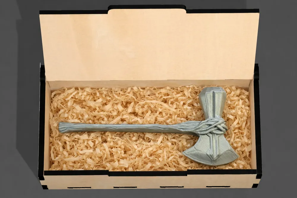 Laser Cut Box for Fantasy Axe – SVG / DXF - Free 3D Print Model ...