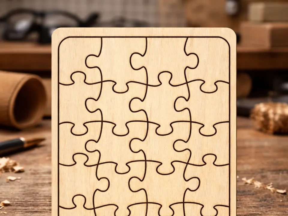 20-Piece Puzzle SVG Template for Laser Cutting - Free 3D Print Model ...
