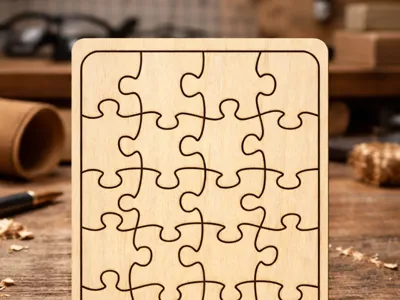 20-Piece Puzzle SVG Template for Laser Cutting - Free 3D Print Model ...