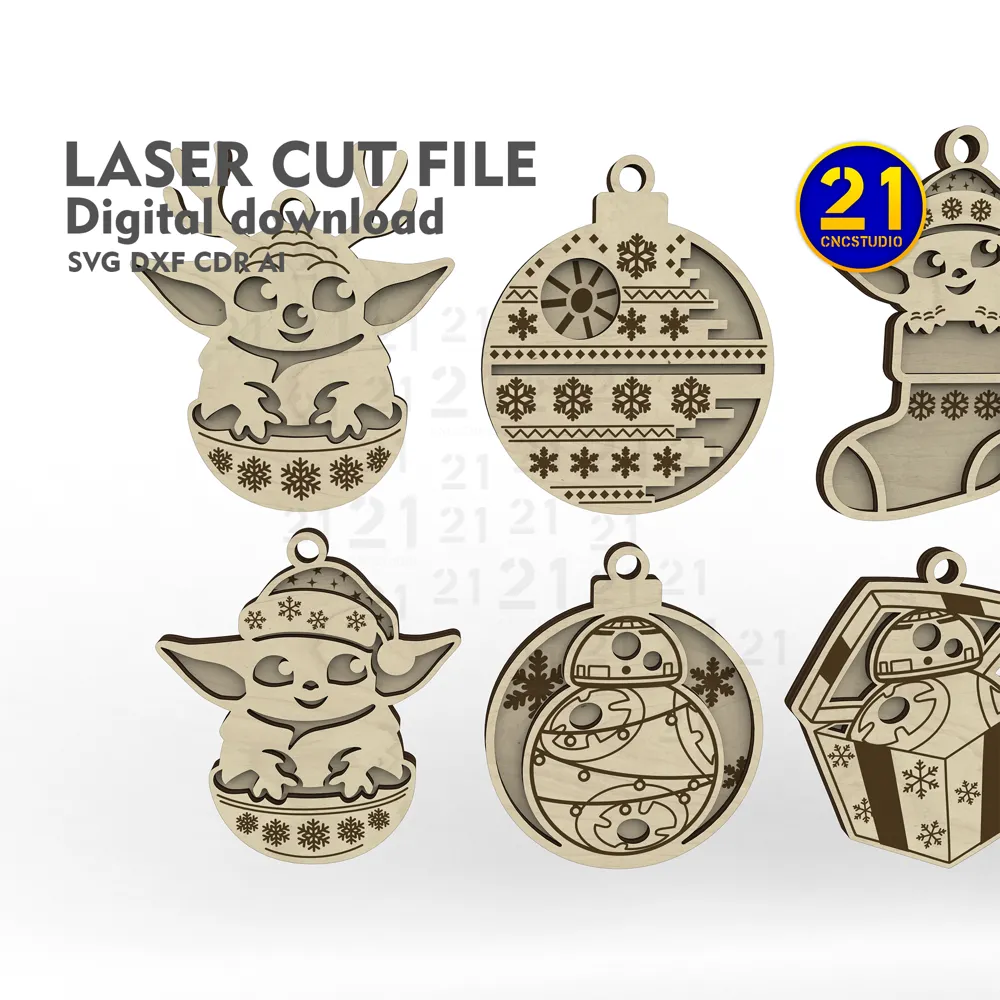 Christmas Ornaments Star Wars | Laser Cut File - Free 3D Print Model ...