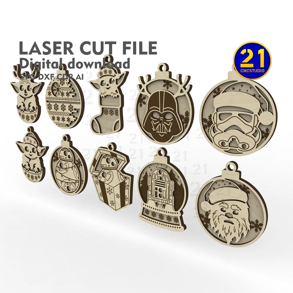 Christmas Ornaments Star Wars | Laser Cut File - Free 3D Print Model ...