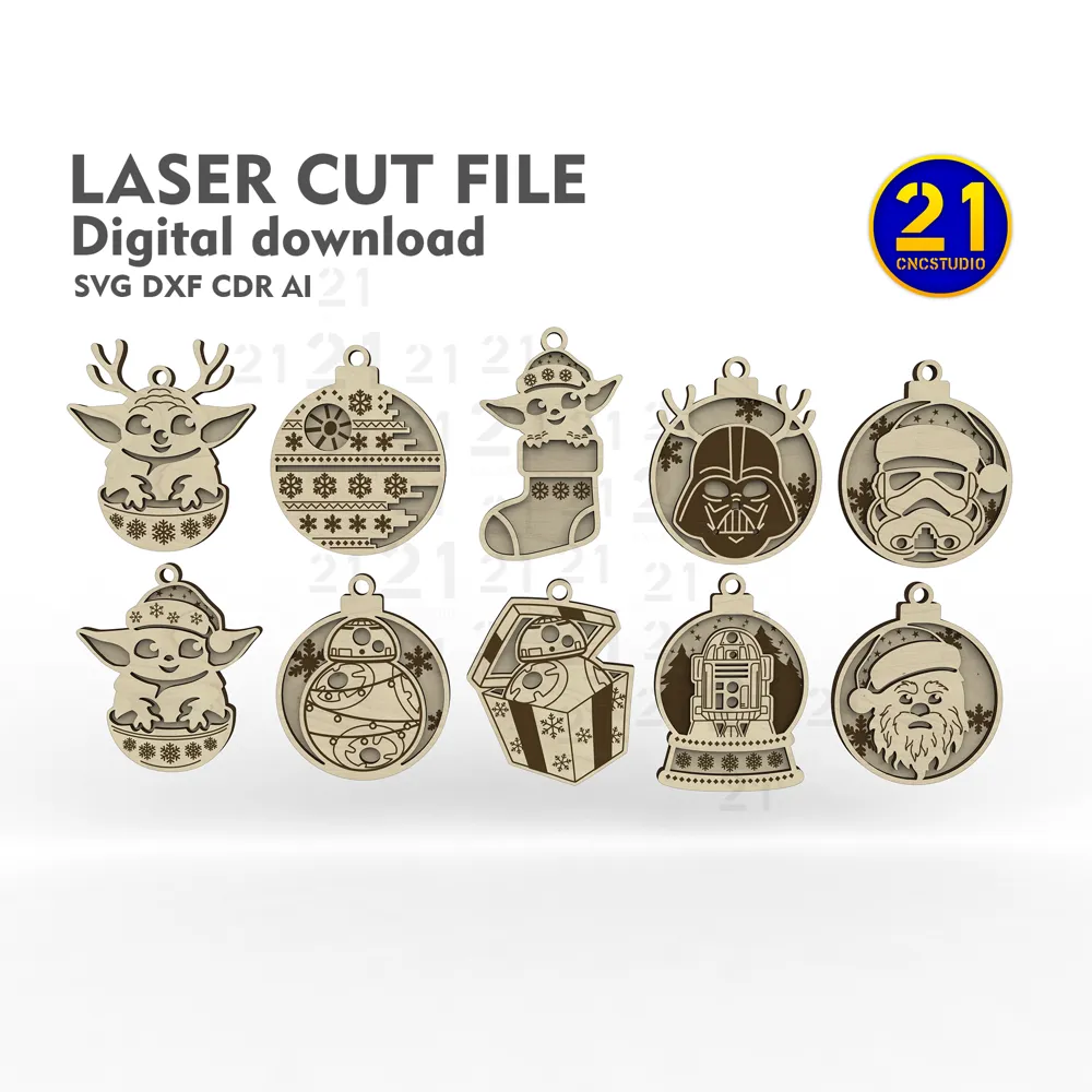 Christmas Ornaments Star Wars | Laser Cut File - Free 3D Print Model ...