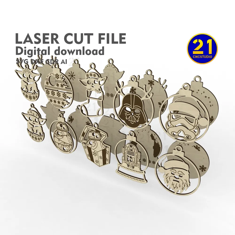 Christmas Ornaments Star Wars | Laser Cut File - Free 3D Print Model ...