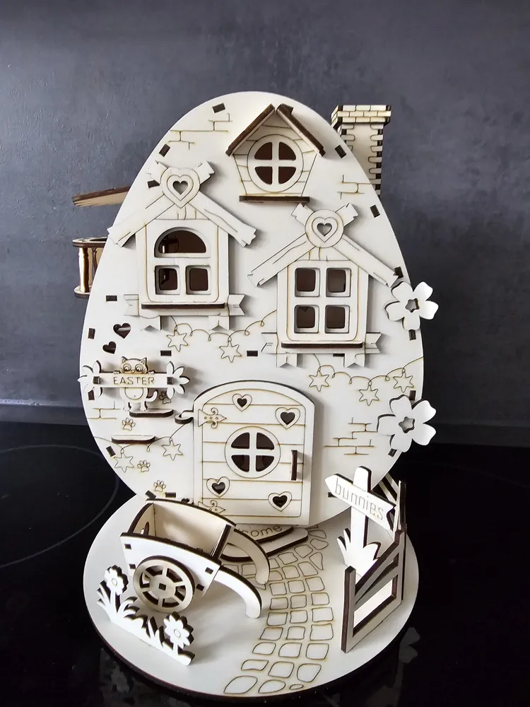 Osterhasen-Eierhaus-Dekoration – Kostenloses 3D-Druckmodell – MakerWorld