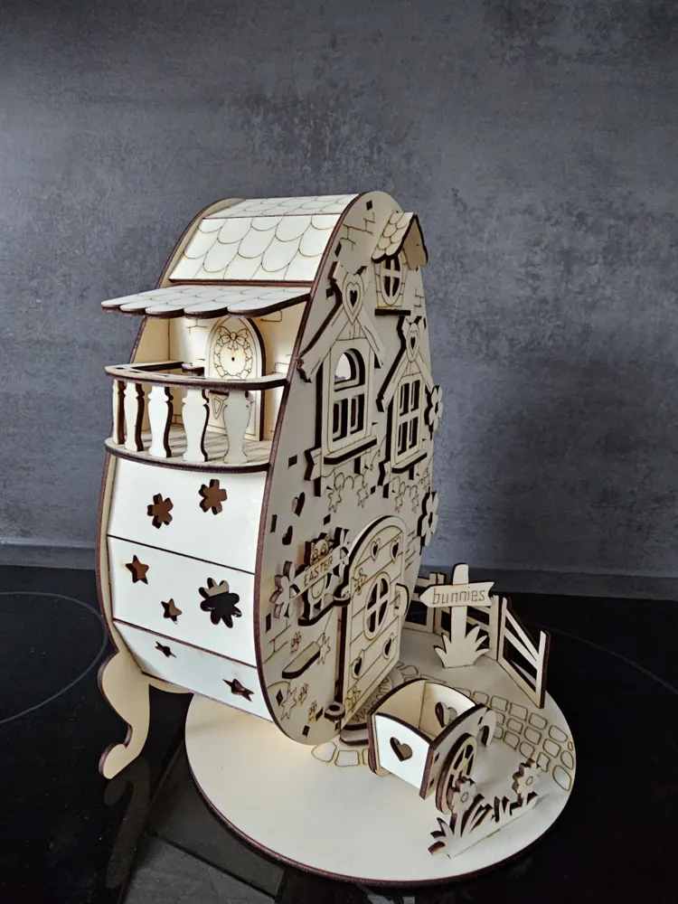 Easter bunny egg house decoration - Free 3D Print Model - MakerWorld