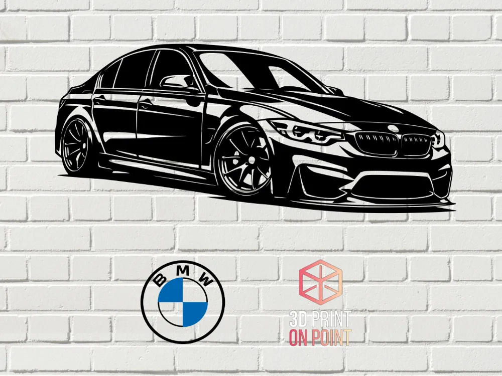 BMW M3 - ARTE DE PAREDE 2D - Modelo gratuito para impressão 3D - MakerWorld
