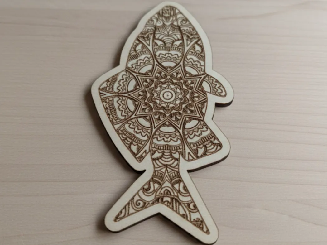 Fish Mandala TEST laser engraving and cutting - Free 3D Print Model ...