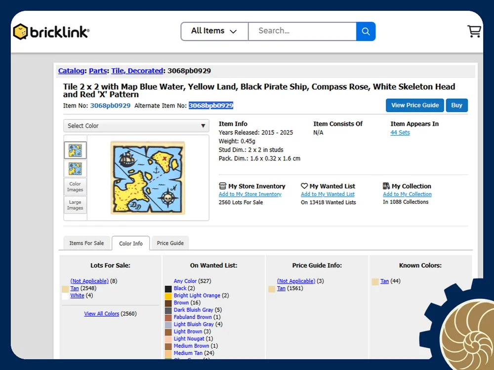 Iconic Pirate Map - Brick - Part 3068bpb0929 - Free 3D Print Model ...