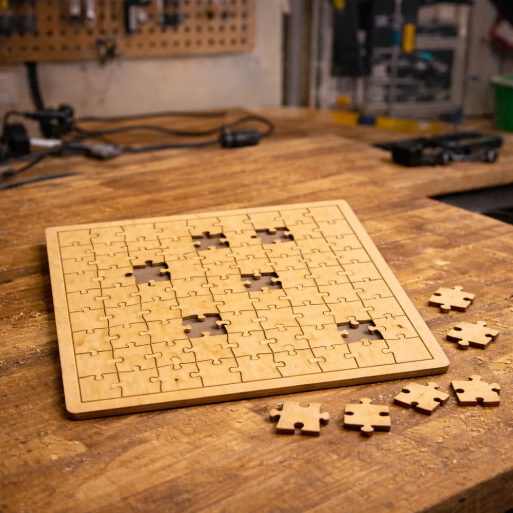 100-Piece Puzzle Template SVG | Laser Cut Design - Free 3D Print Model ...
