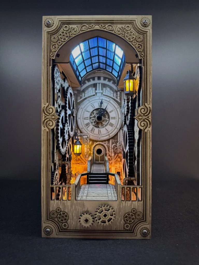 Steampunk Clock Room - Book Nook - Free 3D Print Model - MakerWorld