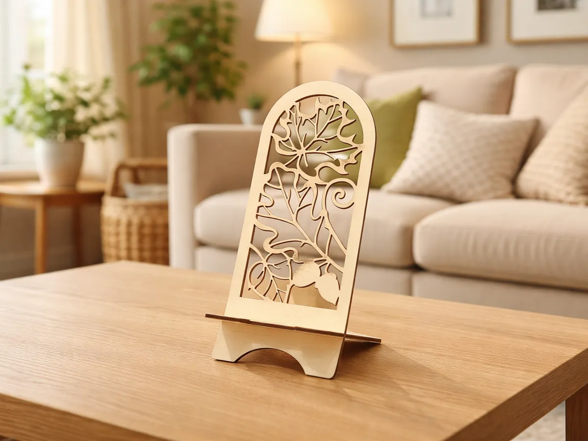Phone Stand SVG | Laser Cut Floral Design - Free 3D Print Model ...
