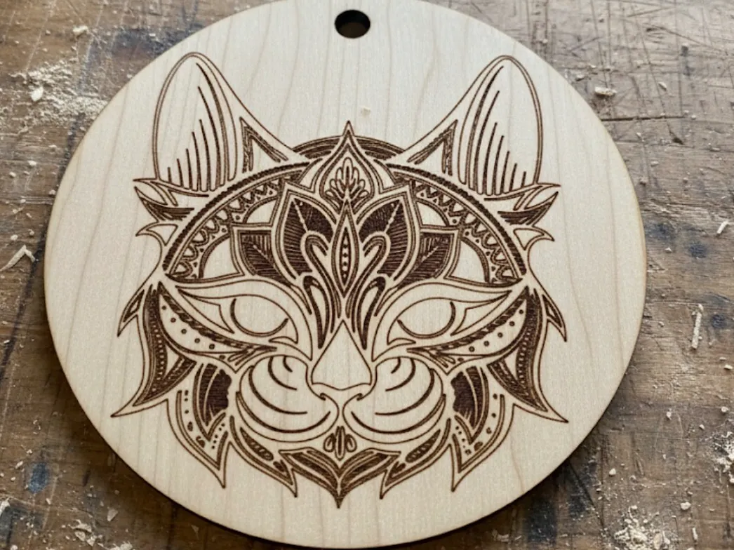 Mandala cat TEST laser engraving and cutting - Free 3D Print Model ...